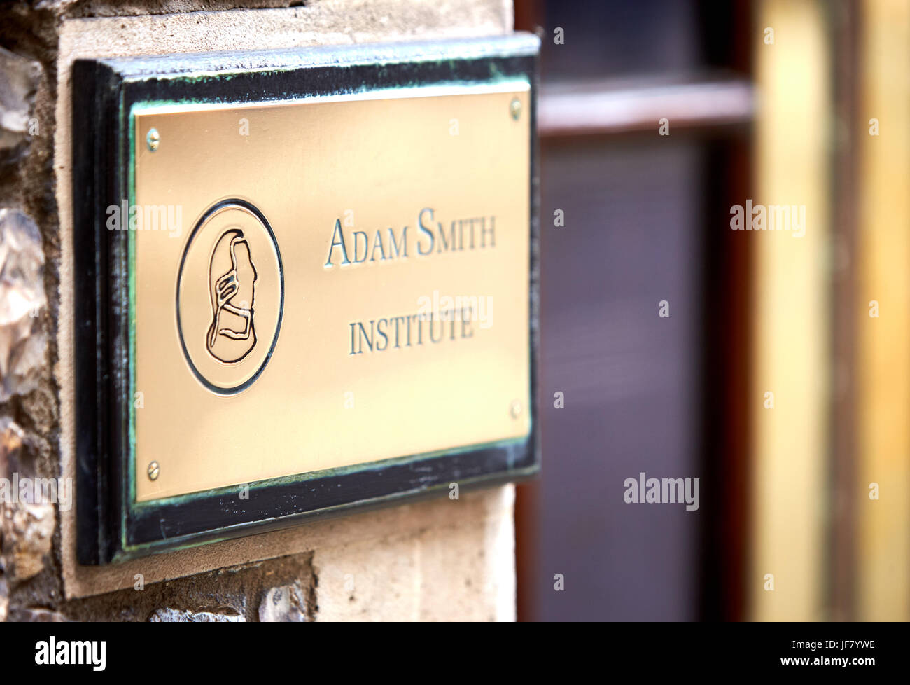 Plaque outside the Adam Smith institute in London Stock Photo - Alamy