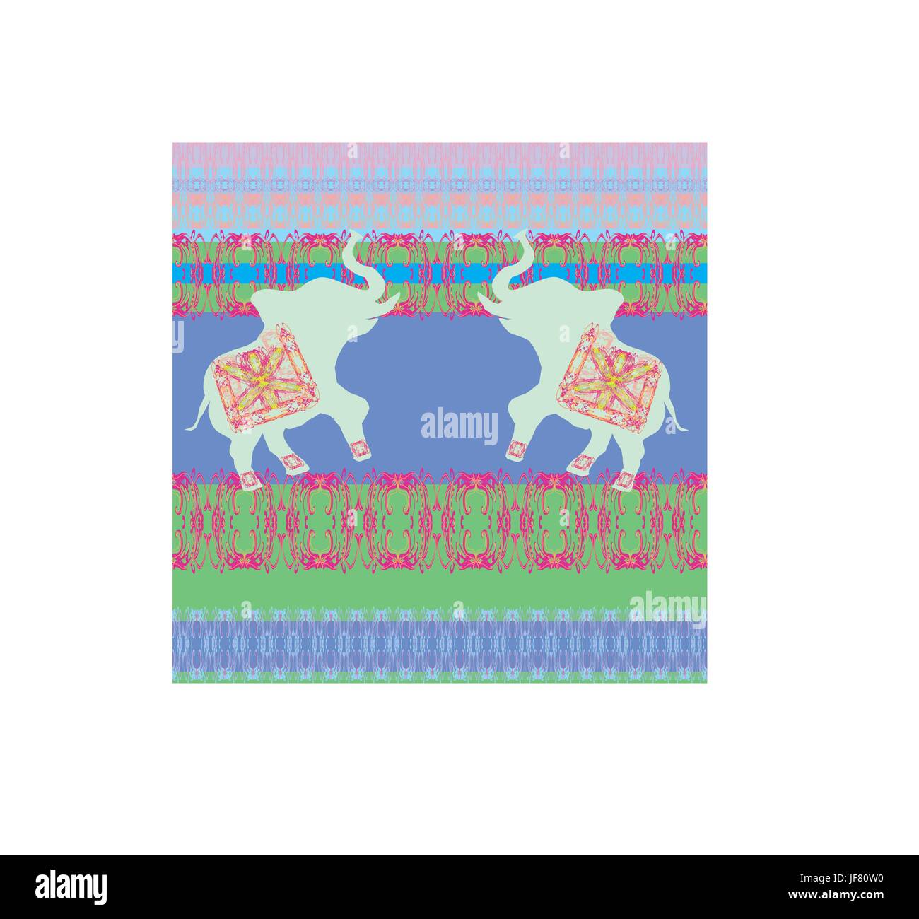 Decorated elephants Stock Vector Images - Alamy