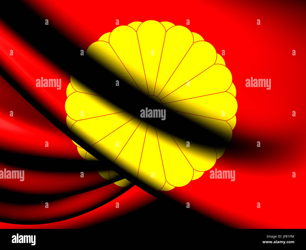 Flag of Japanese Emperor. Close Up Stock Photo - Alamy