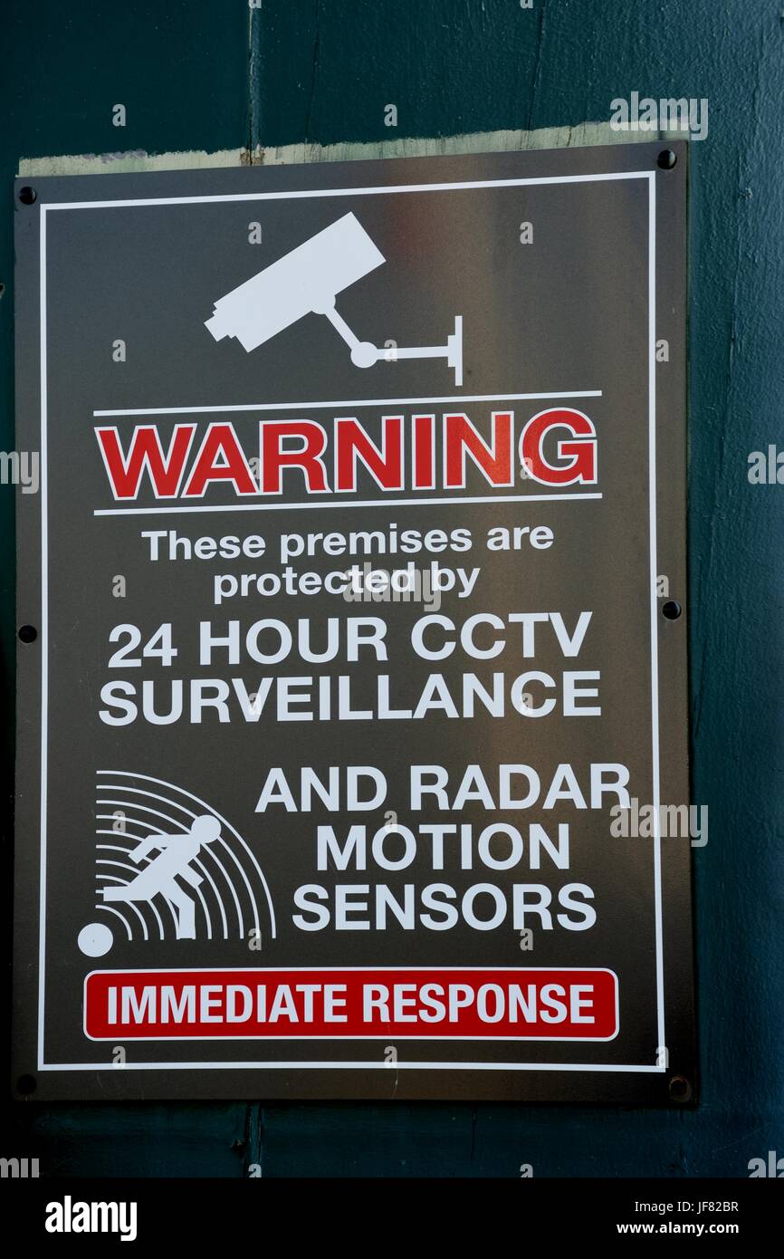 cctv and surveillance warning sign Stock Photo - Alamy