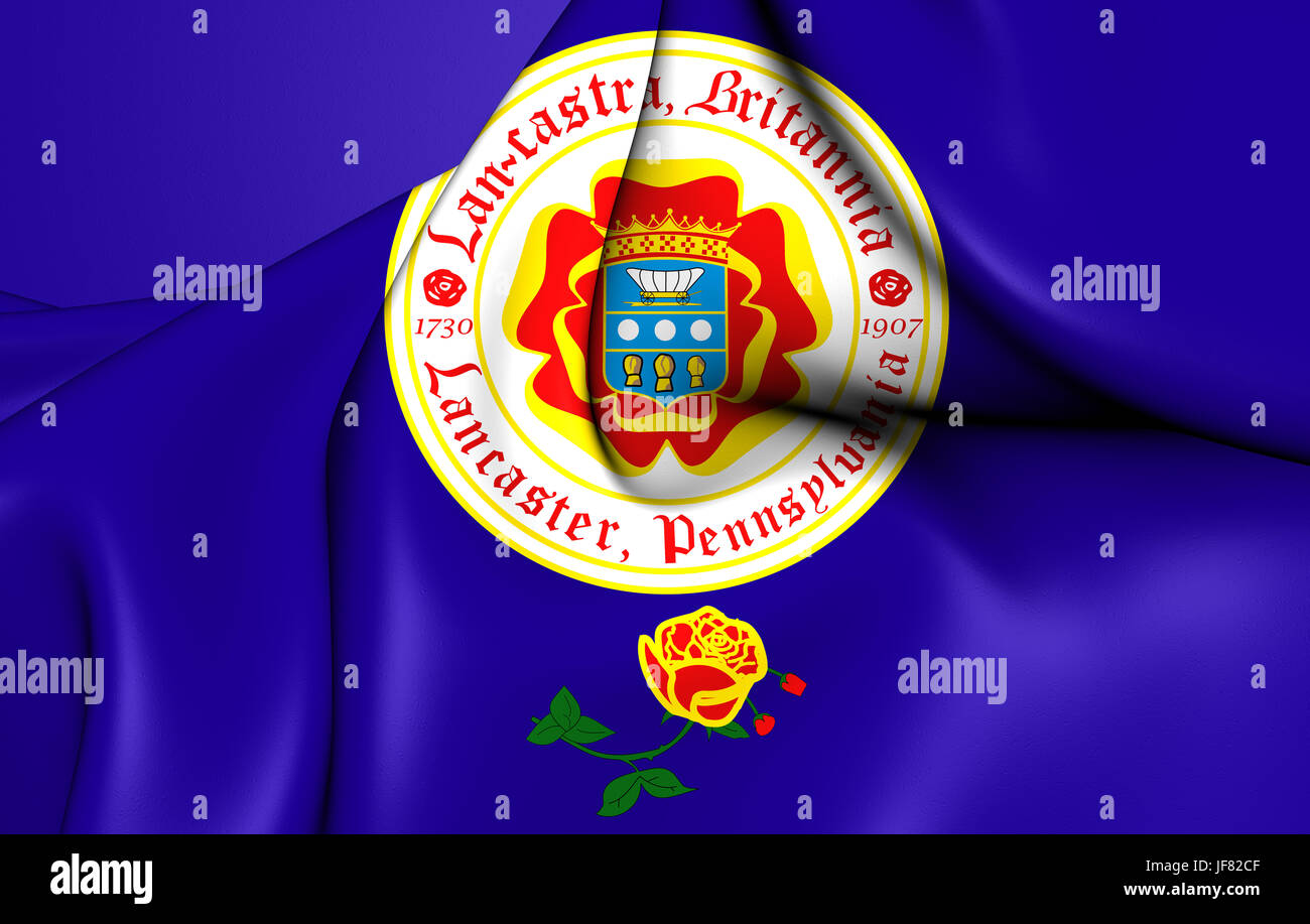 3D Flag of the Lancaster, USA Stock Photo - Alamy