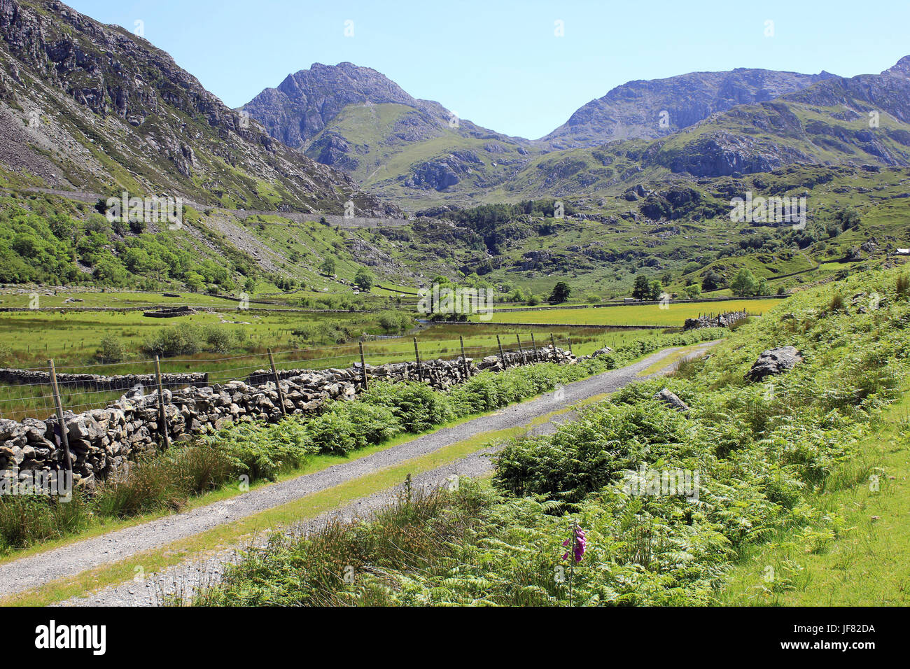 Nant Francon Valley with Peaks of Tryfan and Glydr Fawr as Backdrop ...