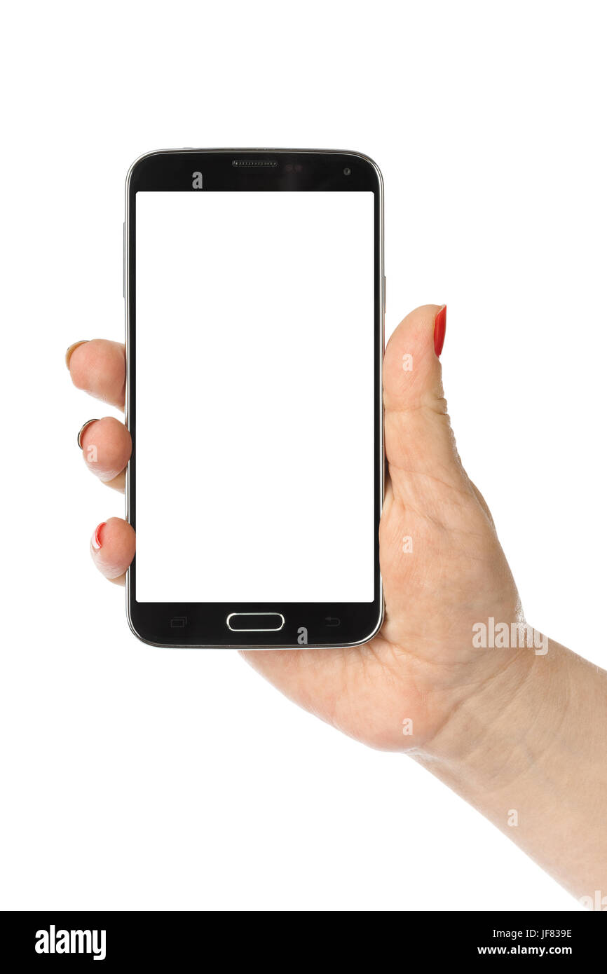 Hand with smartphone Stock Photo - Alamy