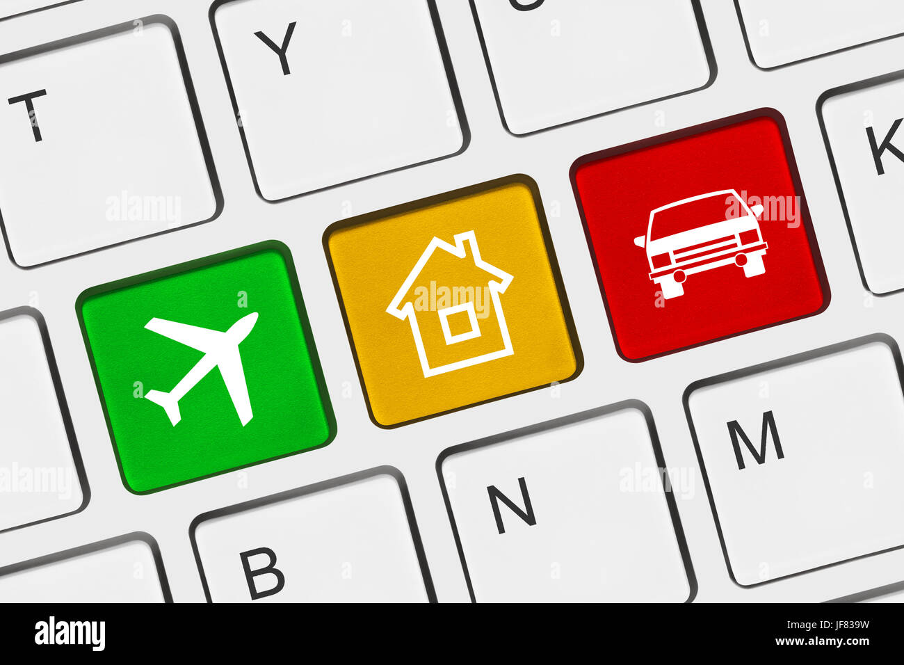 Computer keyboard with Travel key Stock Photo - Alamy