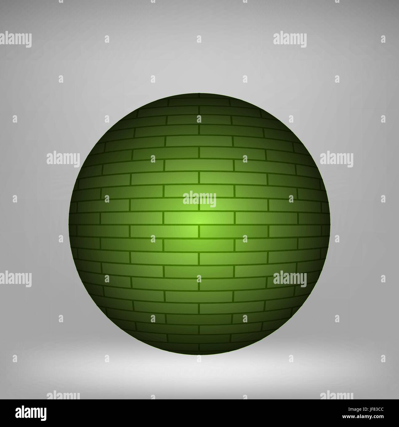 Green Brick Sphere on Grey Background for your Design Stock Vector ...