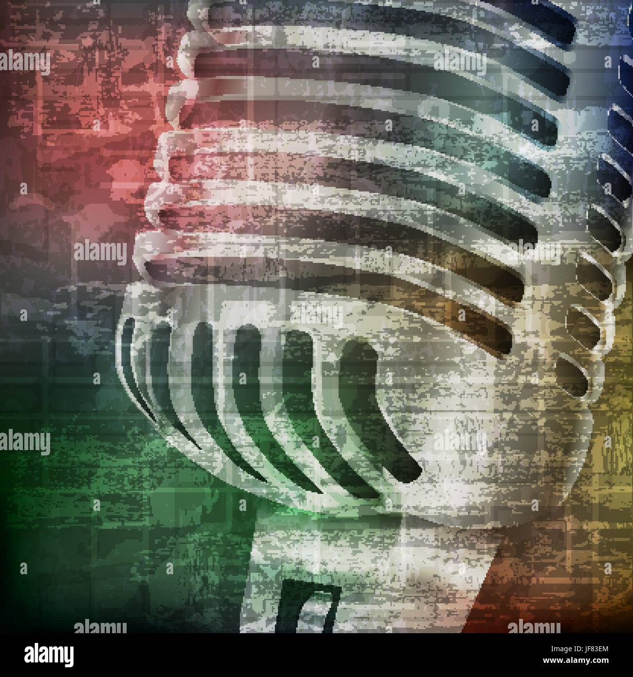 abstract grunge background with microphone Stock Vector Image & Art - Alamy