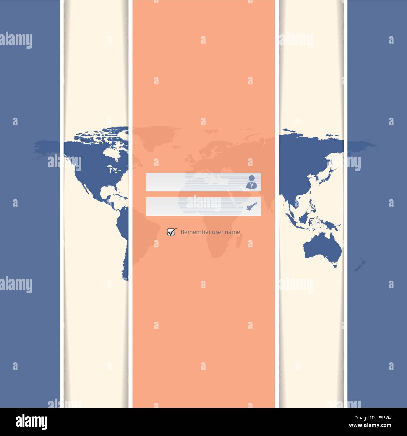 Classy striped login screen with world map Stock Vector Image & Art - Alamy