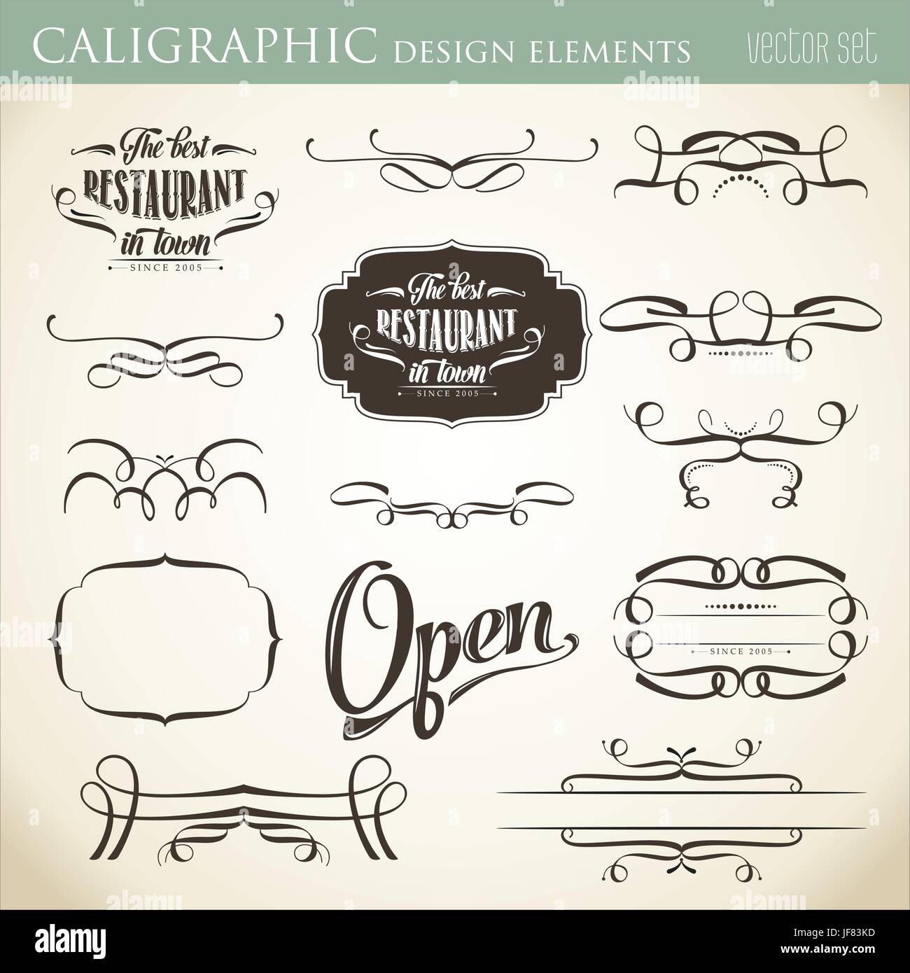 calligraphic design elements to embellish your layout Stock Vector ...