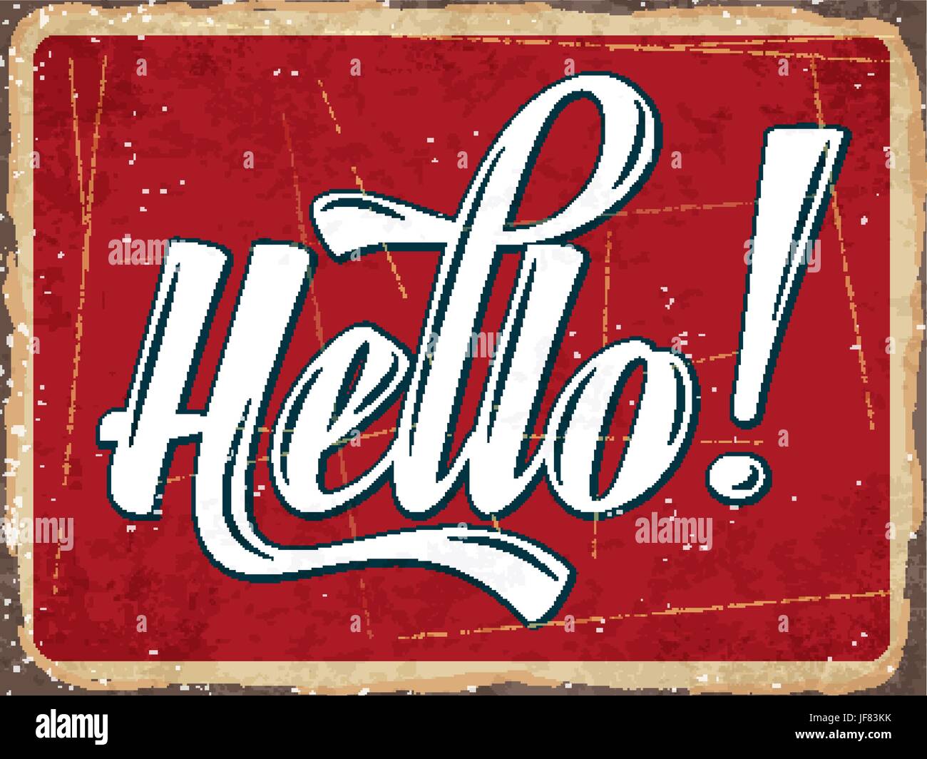 Retro metal sign Hello Stock Vector Image & Art - Alamy