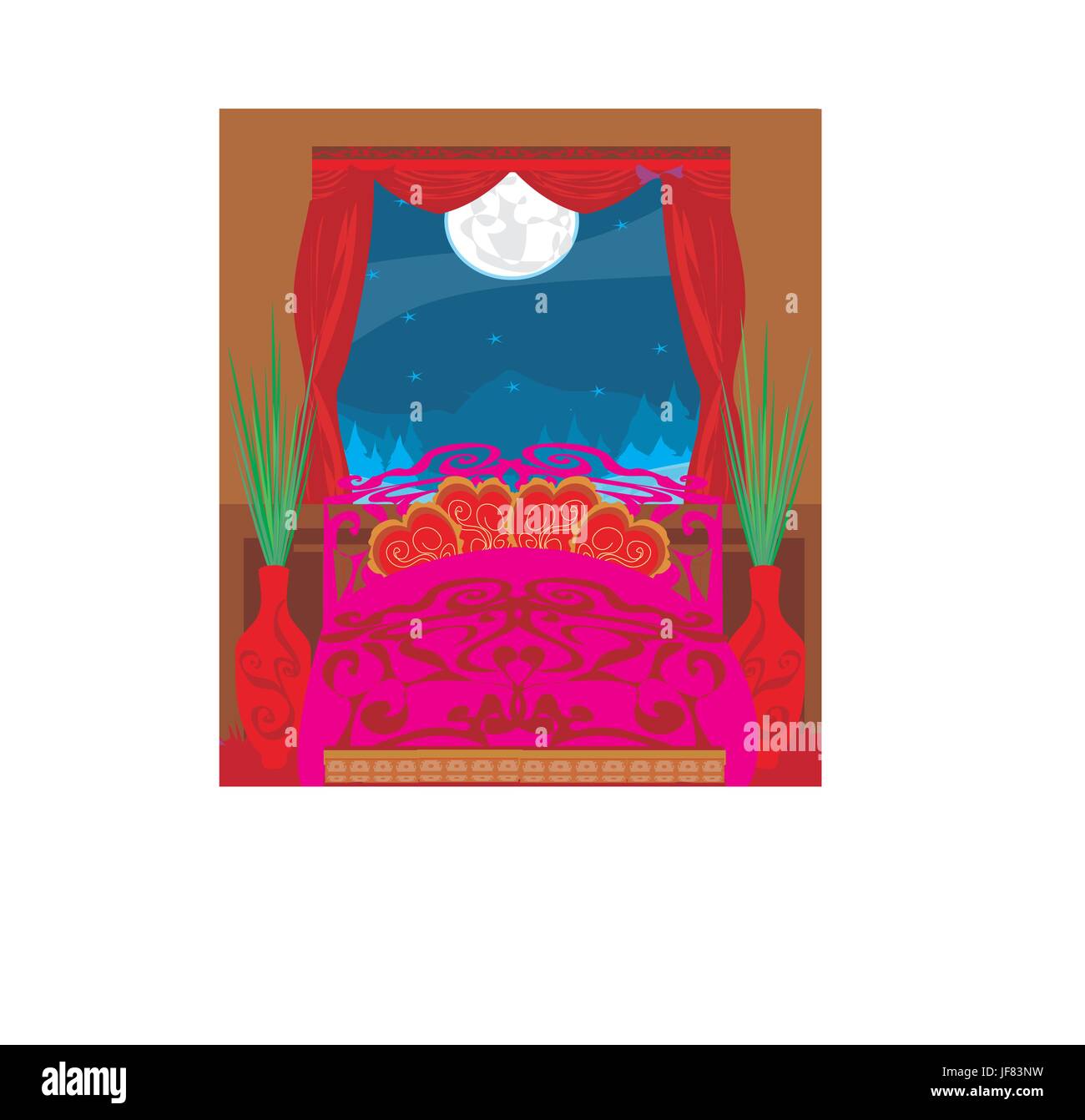 Curtains drapes window room Stock Vector Images - Alamy