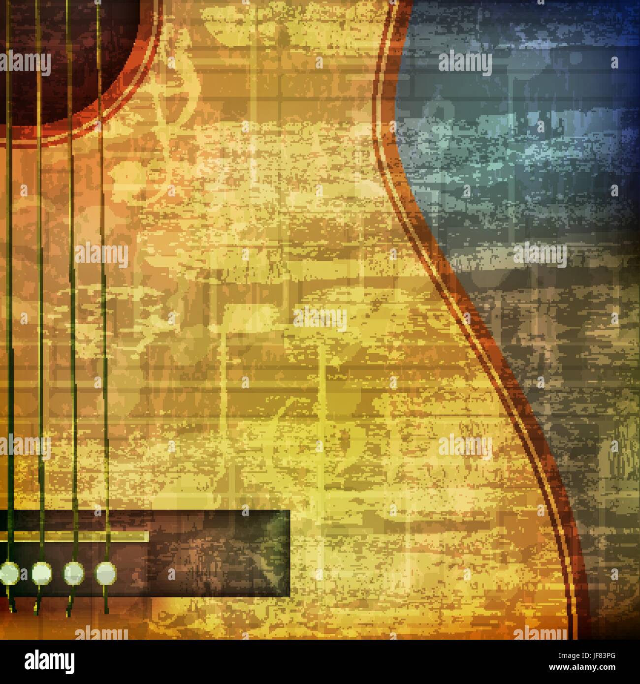 abstract grunge background with acoustic guitar Stock Vector Image ...