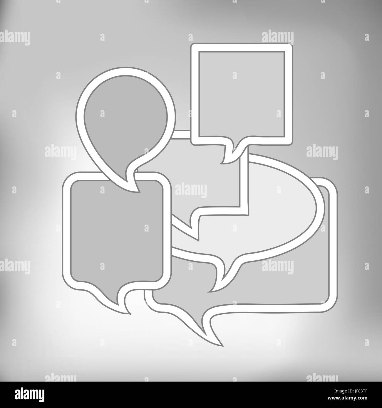 Set of Grey Speech Bubbles on Grey Background Stock Vector Image & Art ...