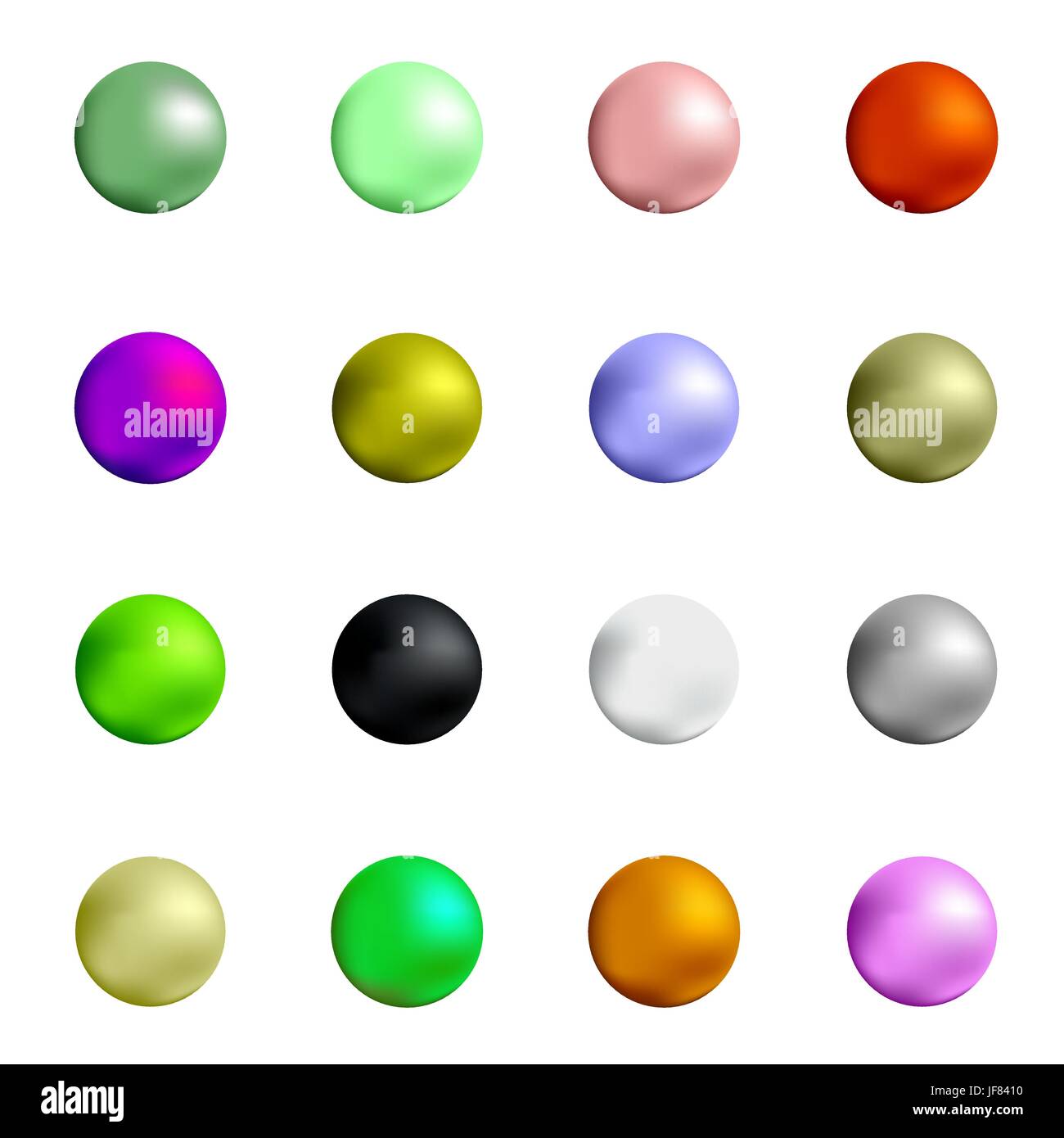 Set of Colorful Spheres Isolated on White Background Stock Vector Image ...