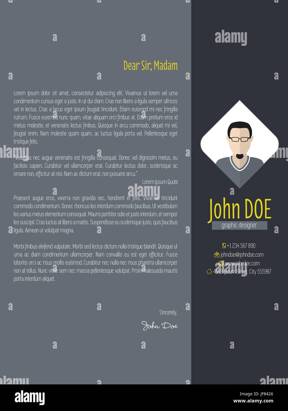 Modern cover letter with dark background Stock Vector Image & Art - Alamy