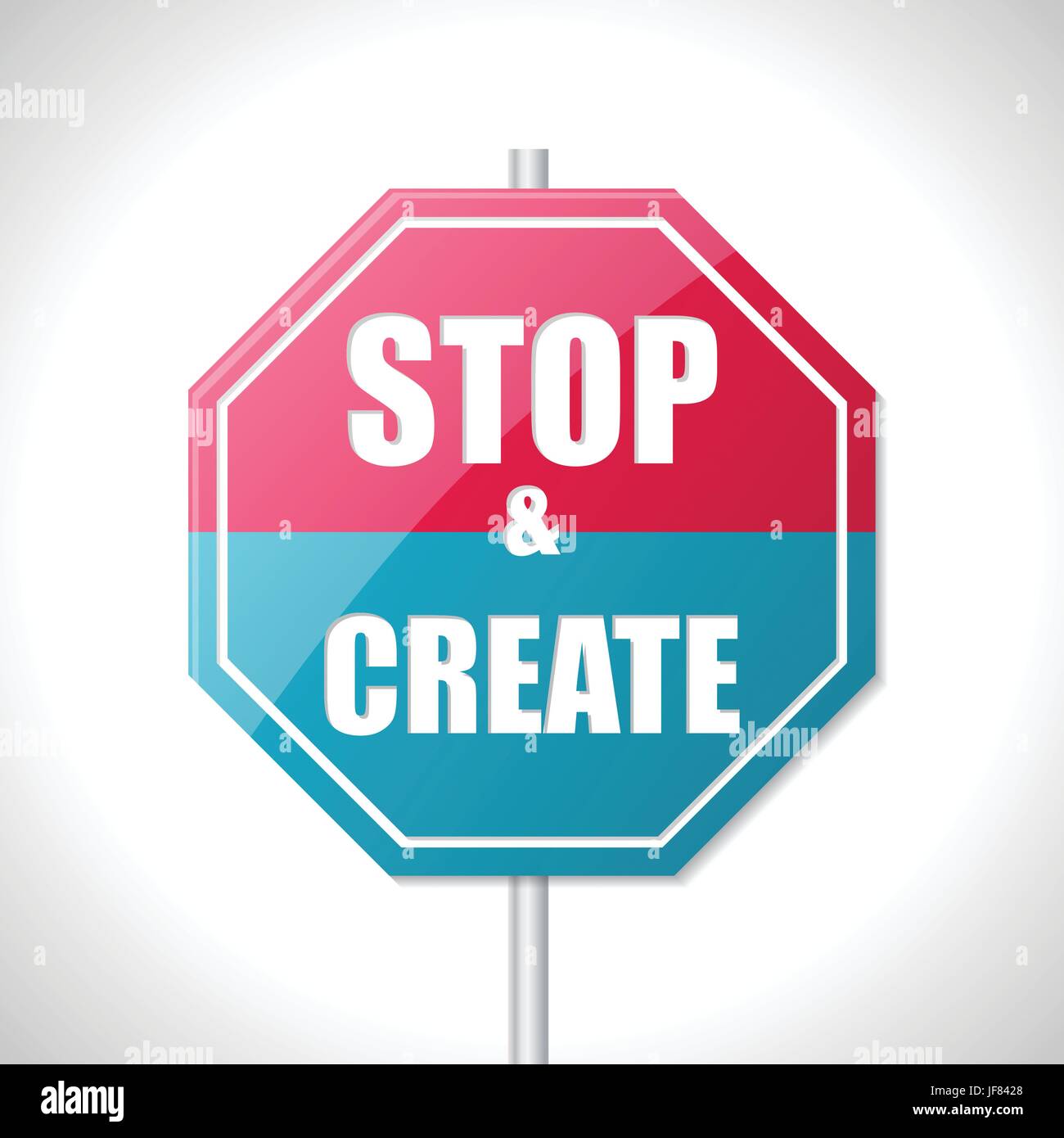 Stop and create traffic sign Stock Vector Image & Art - Alamy