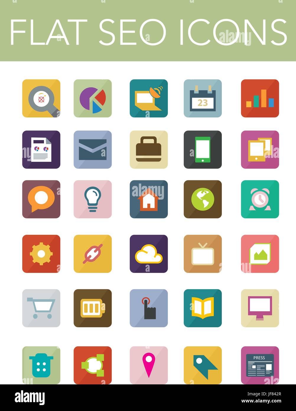 Flat SEO Icons Stock Vector Image & Art - Alamy