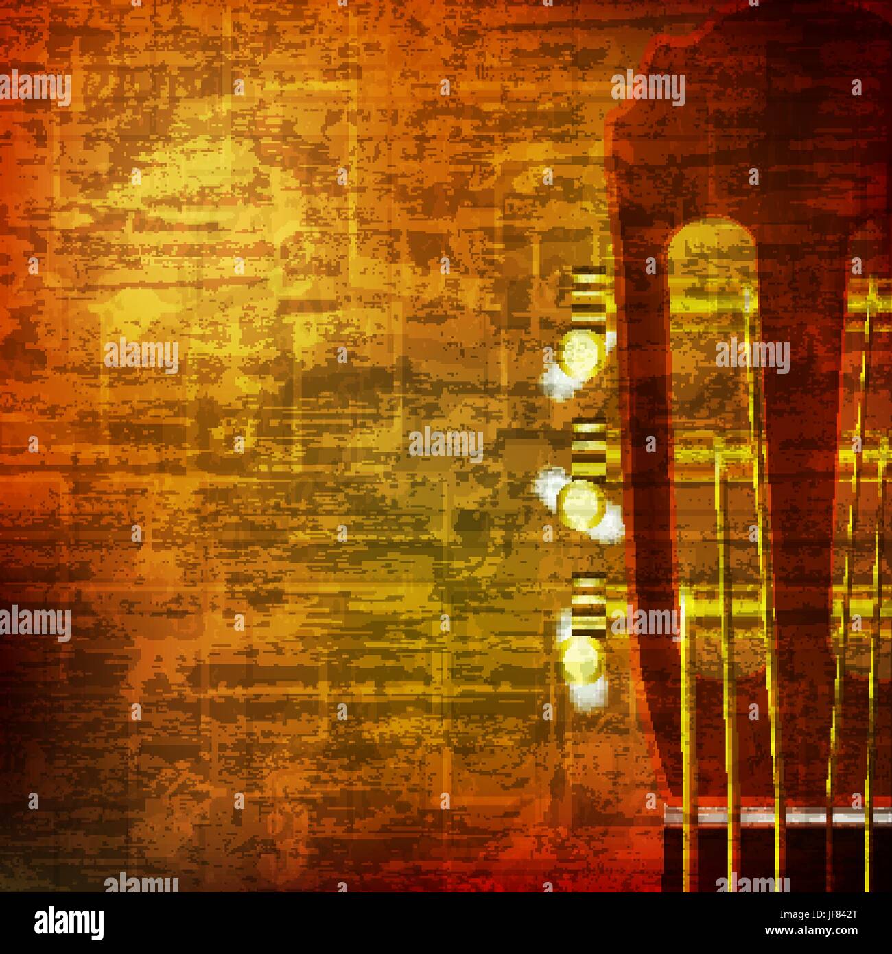 abstract grunge background with acoustic guitar Stock Vector Image ...