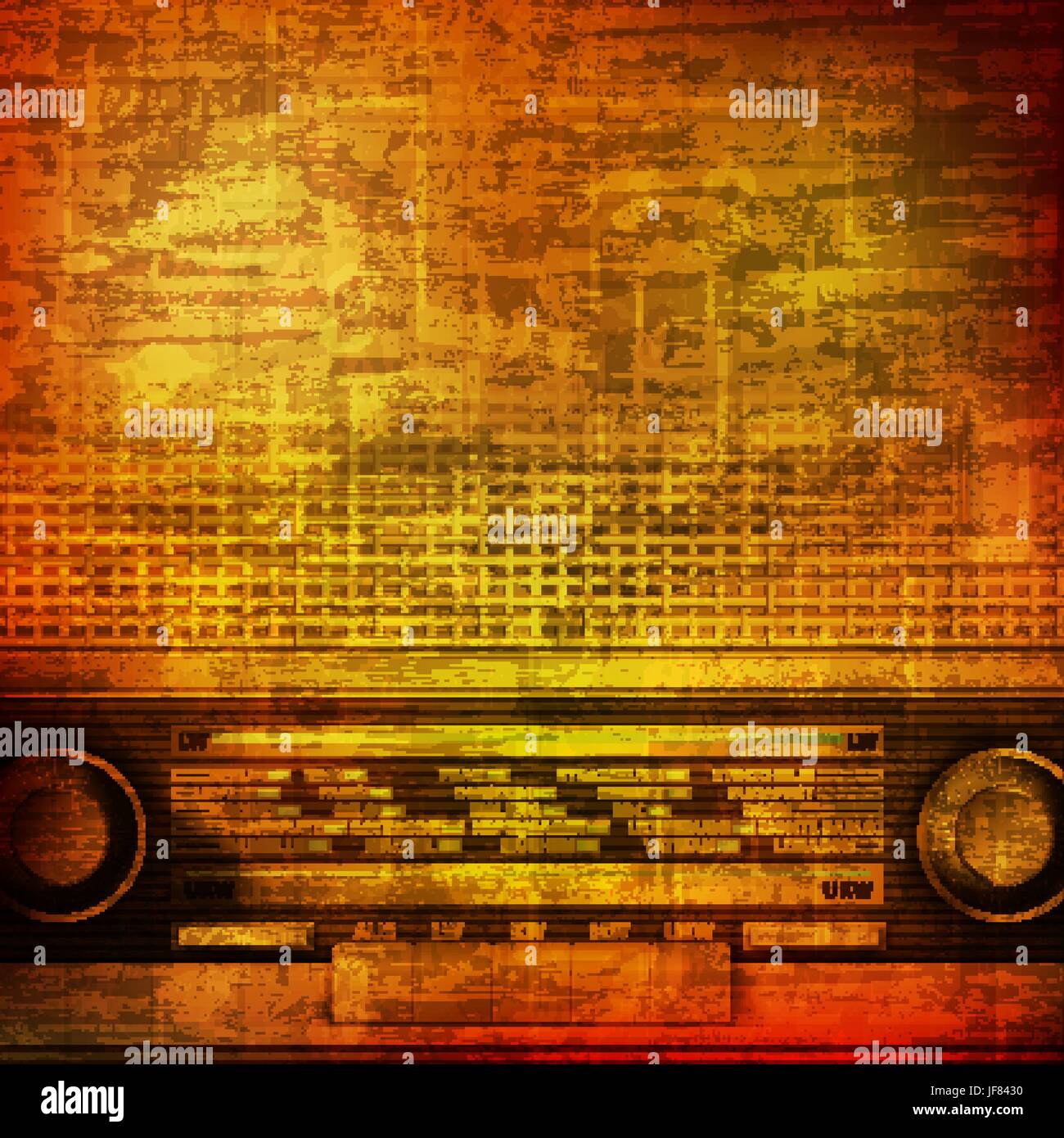 abstract grunge background with retro radio Stock Vector Image & Art ...
