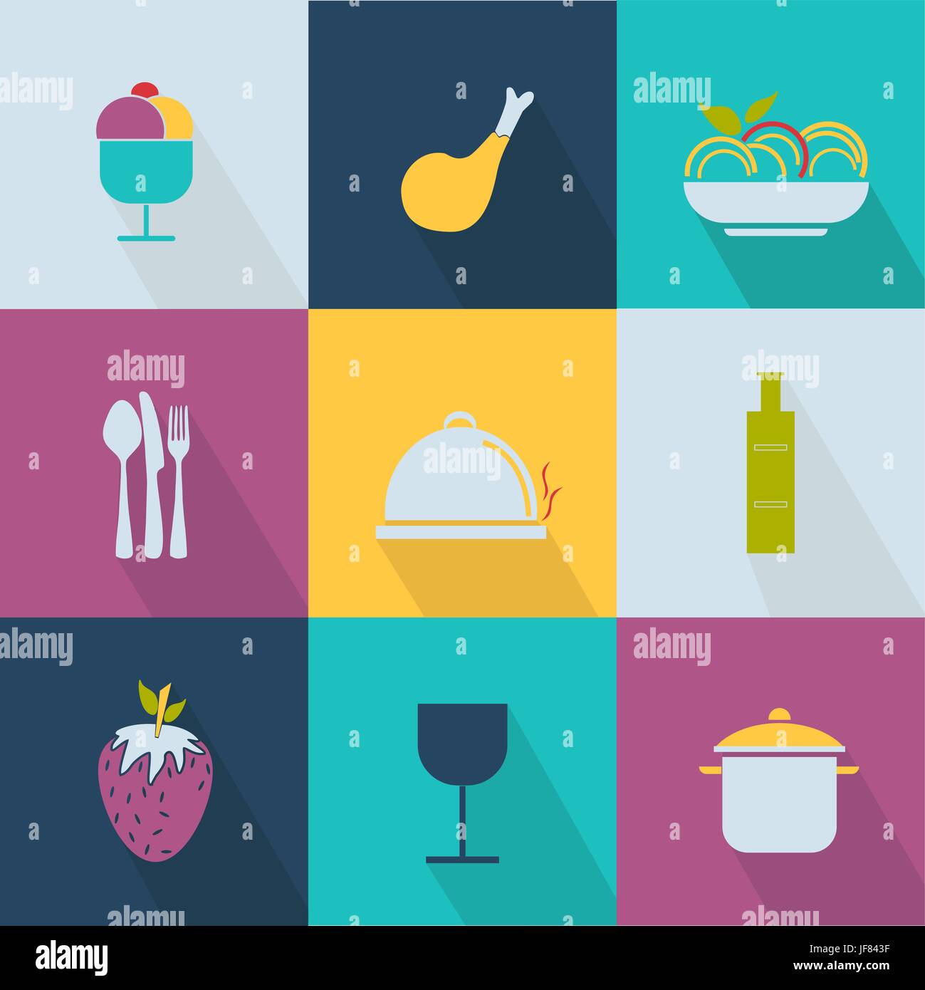 Set of food icons - web 2.0 style Stock Vector Image & Art - Alamy
