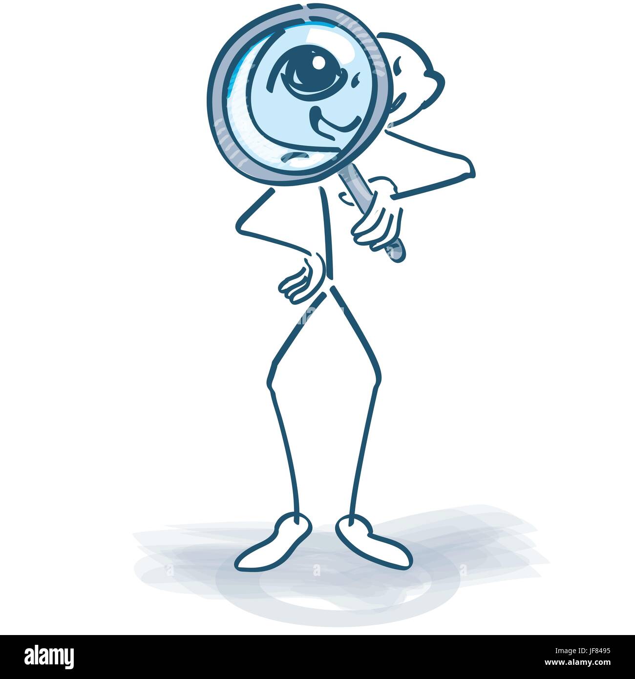 stick figure with magnifying glass Stock Vector Image & Art - Alamy