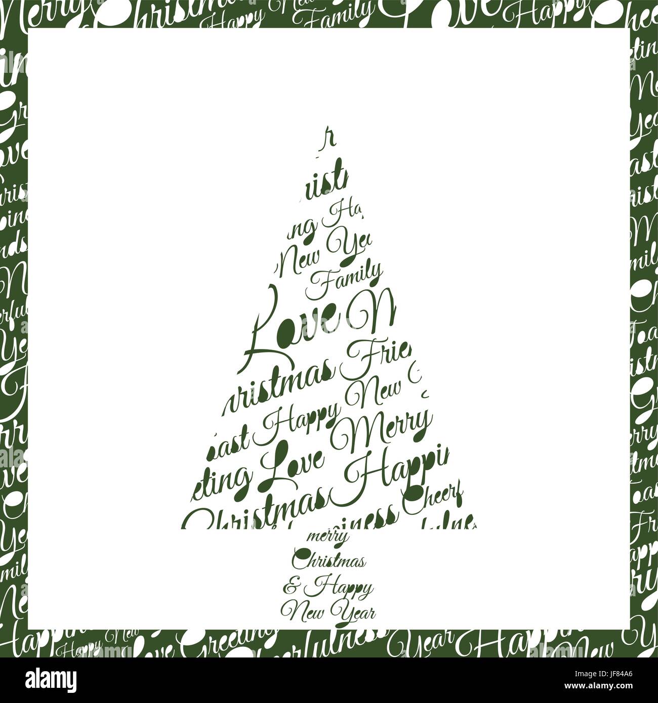 Christmas tree made up of phrases and dedications Stock Vector Image ...
