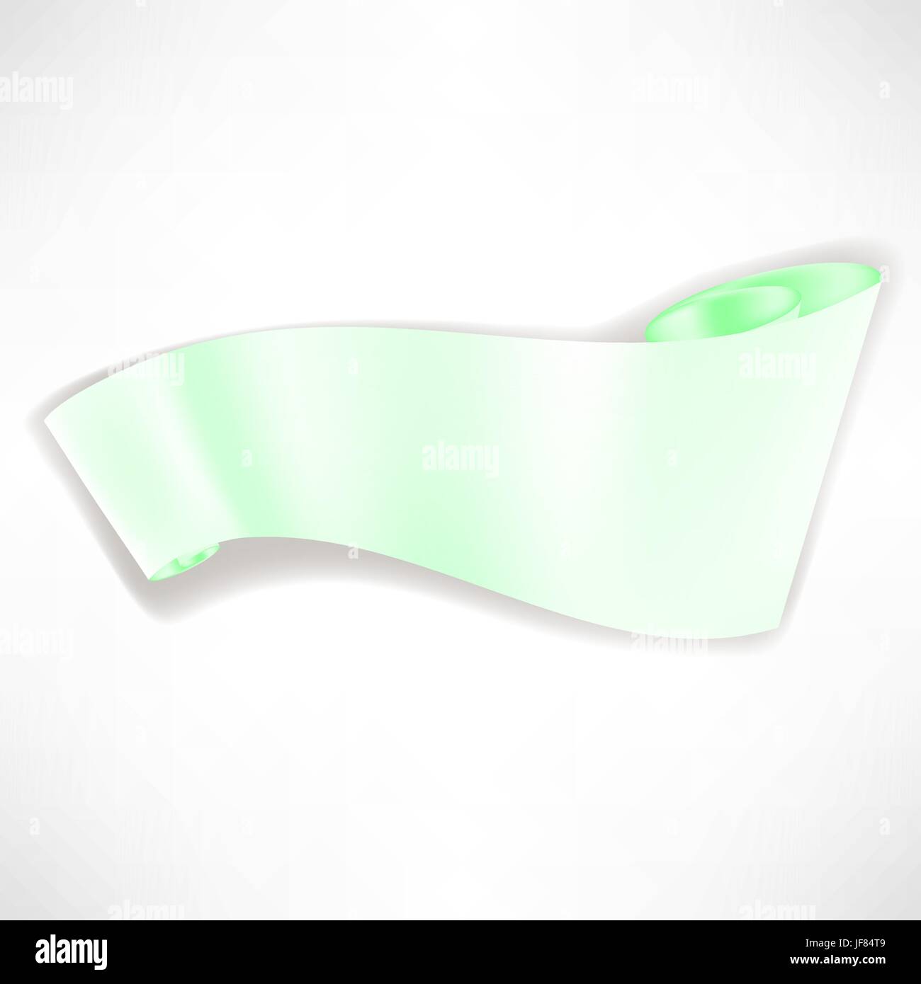 Green Paper Scroll Isolated in White Background. Green Paper Empty ...