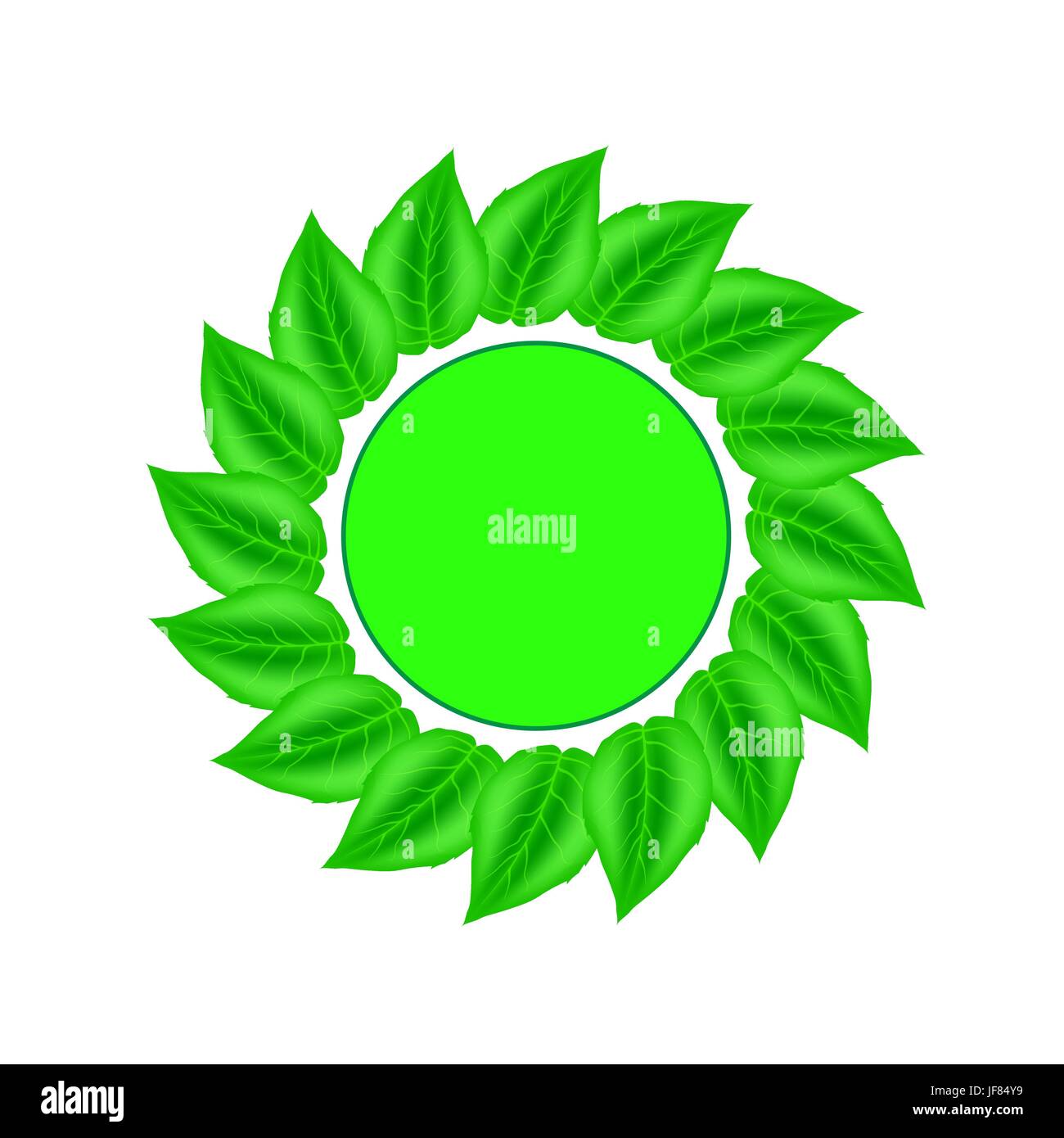 Green Leaves Sticker Isolated on White Background Stock Vector Image ...