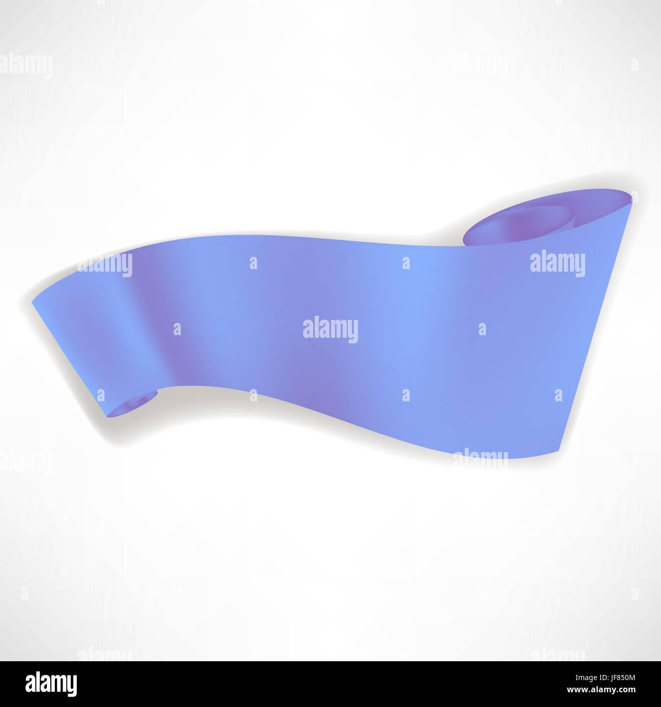 Blue Paper Scroll Isolated on White Background. Paper Ribbon. Blue ...