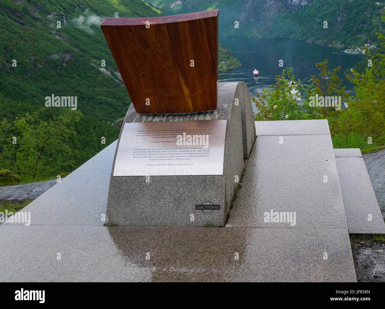 Queens chair at Flydalsjuvet viewpoint above Geiranger village Sunnmøre ...