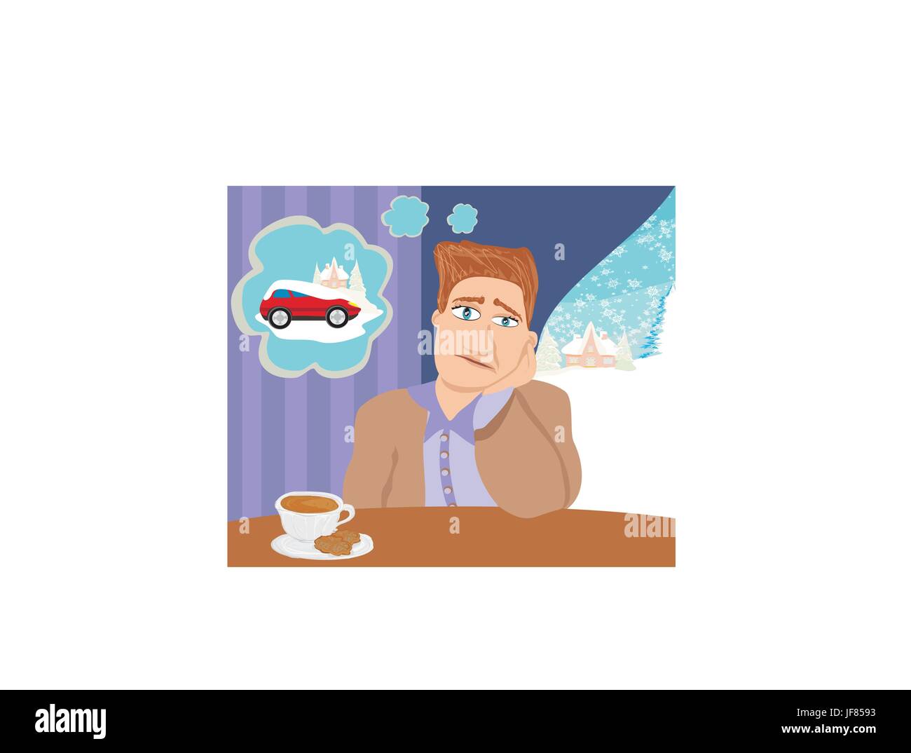 car stuck in the snow Stock Vector Image & Art - Alamy