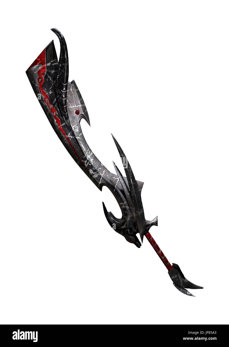 3D rendering of a dragon sword isolated on white background Stock Photo ...
