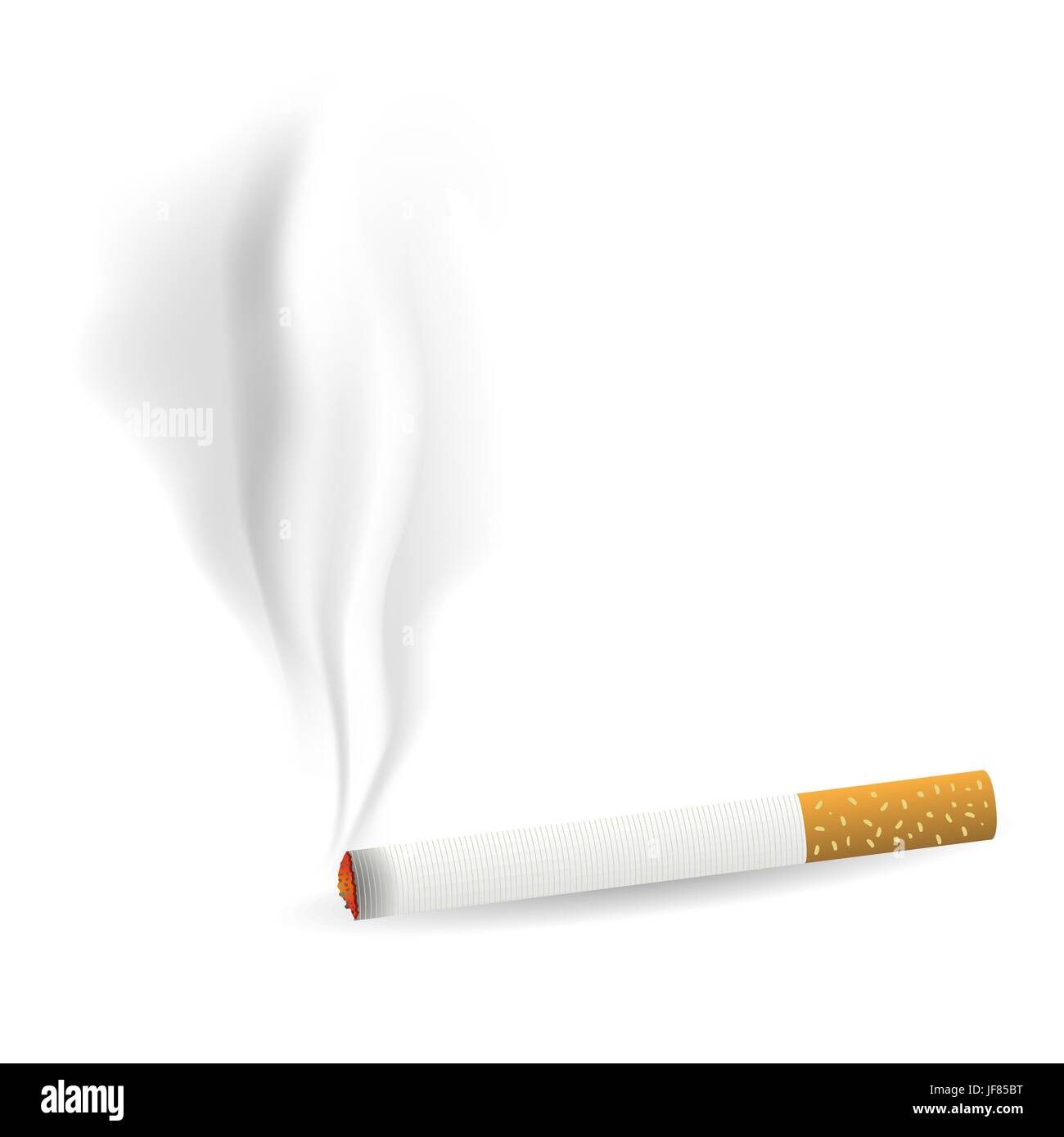 Smoking Single Cigarette Isolated on White Background Stock Vector ...
