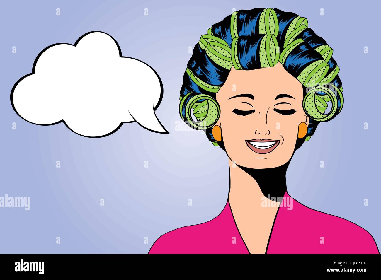 Curly hair woman cartoon hi-res stock photography and images - Alamy