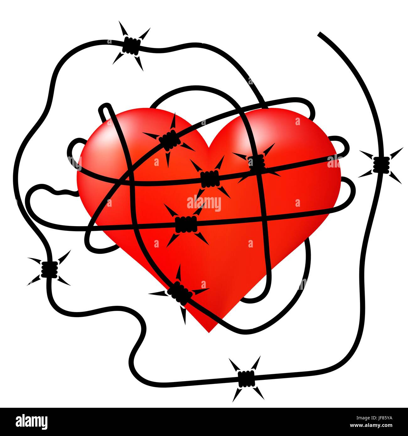 Red heart in metal Stock Vector Images - Alamy