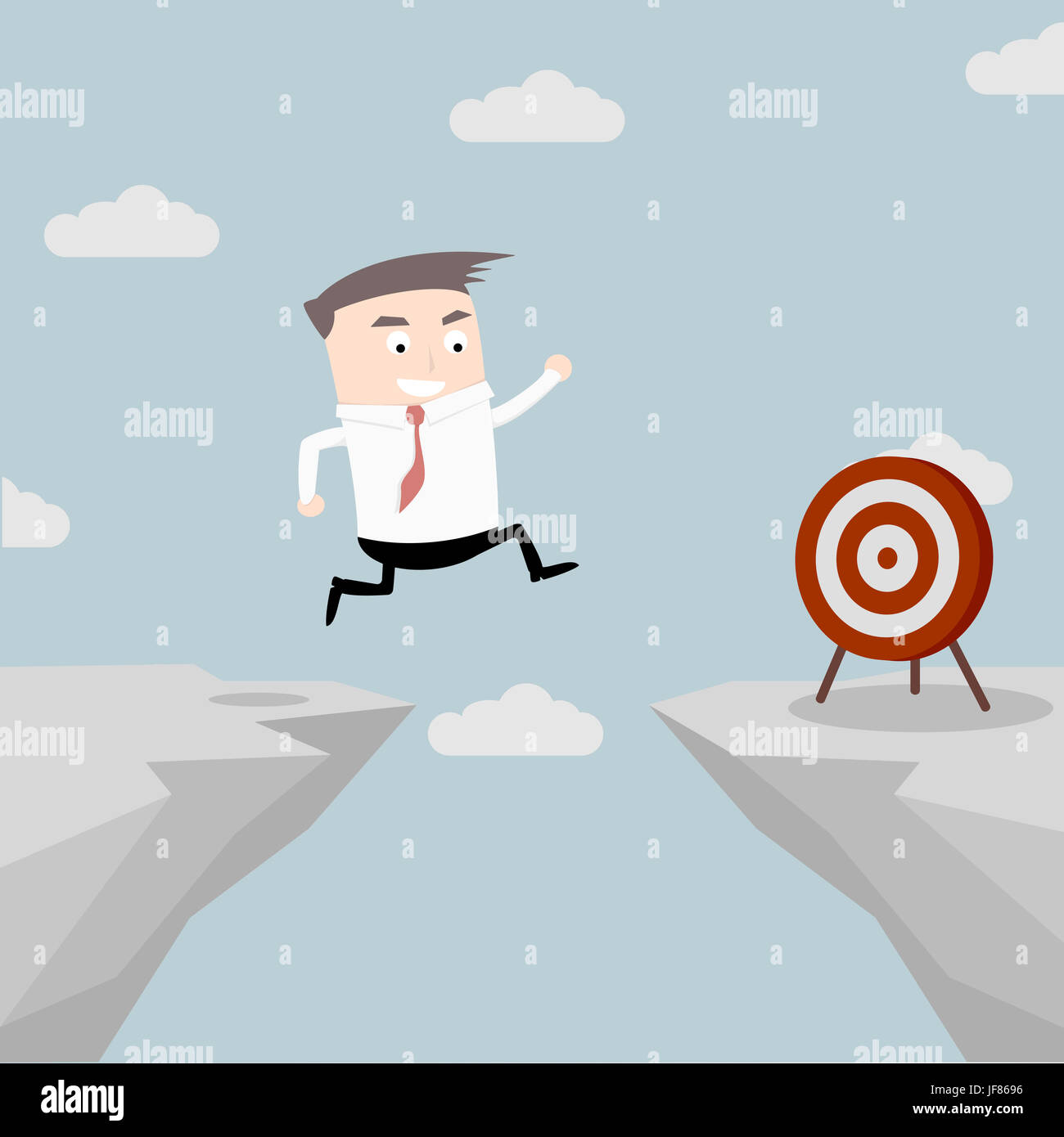 Businessman Target Jump Stock Photo - Alamy