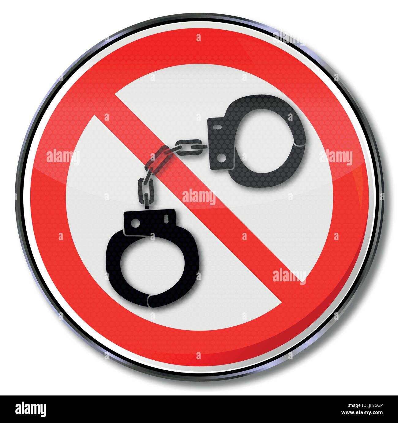 prohibition sign for handcuffs Stock Vector Image & Art - Alamy