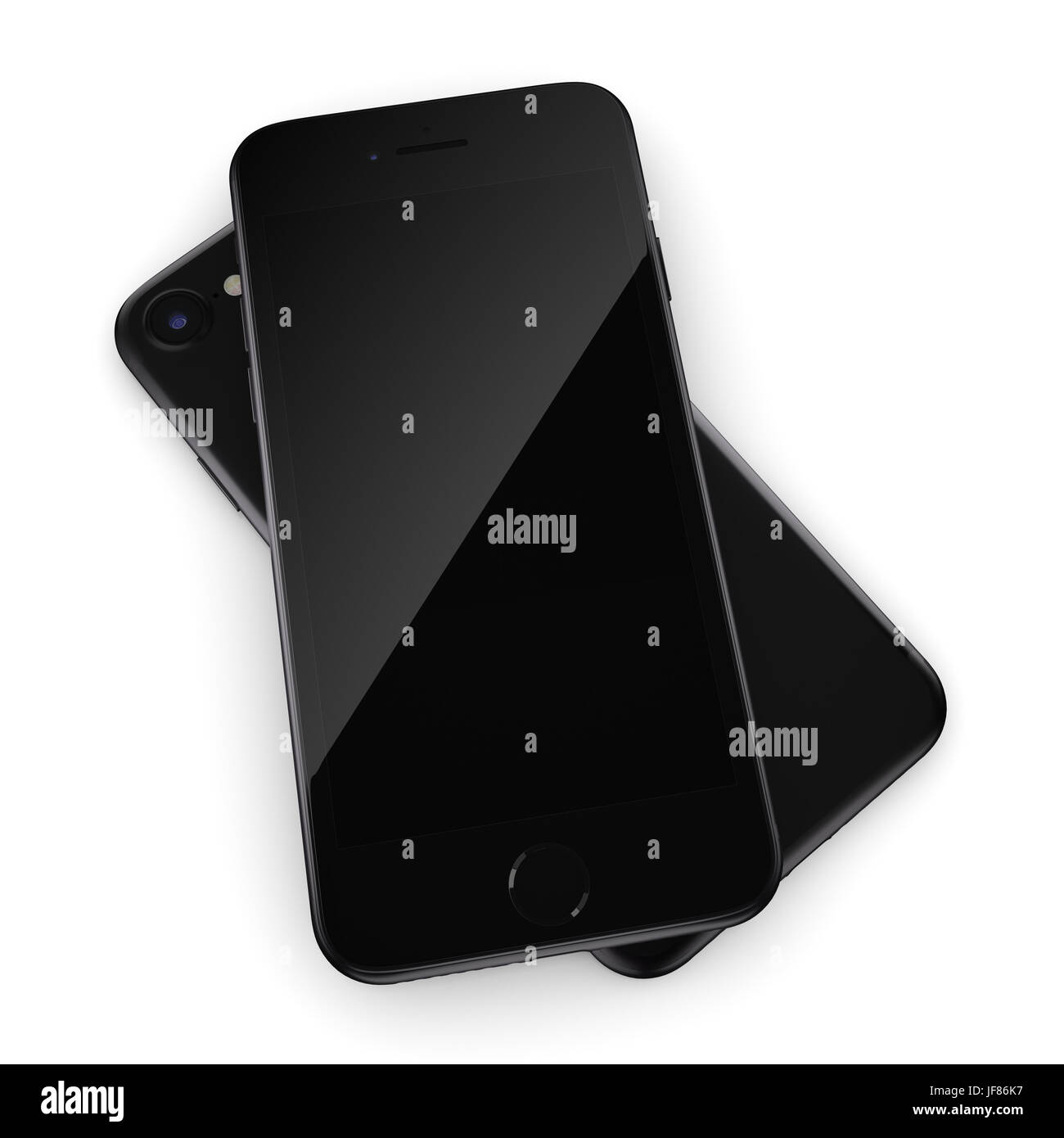 3D rendering black matt smart phone with black screen Stock Photo - Alamy