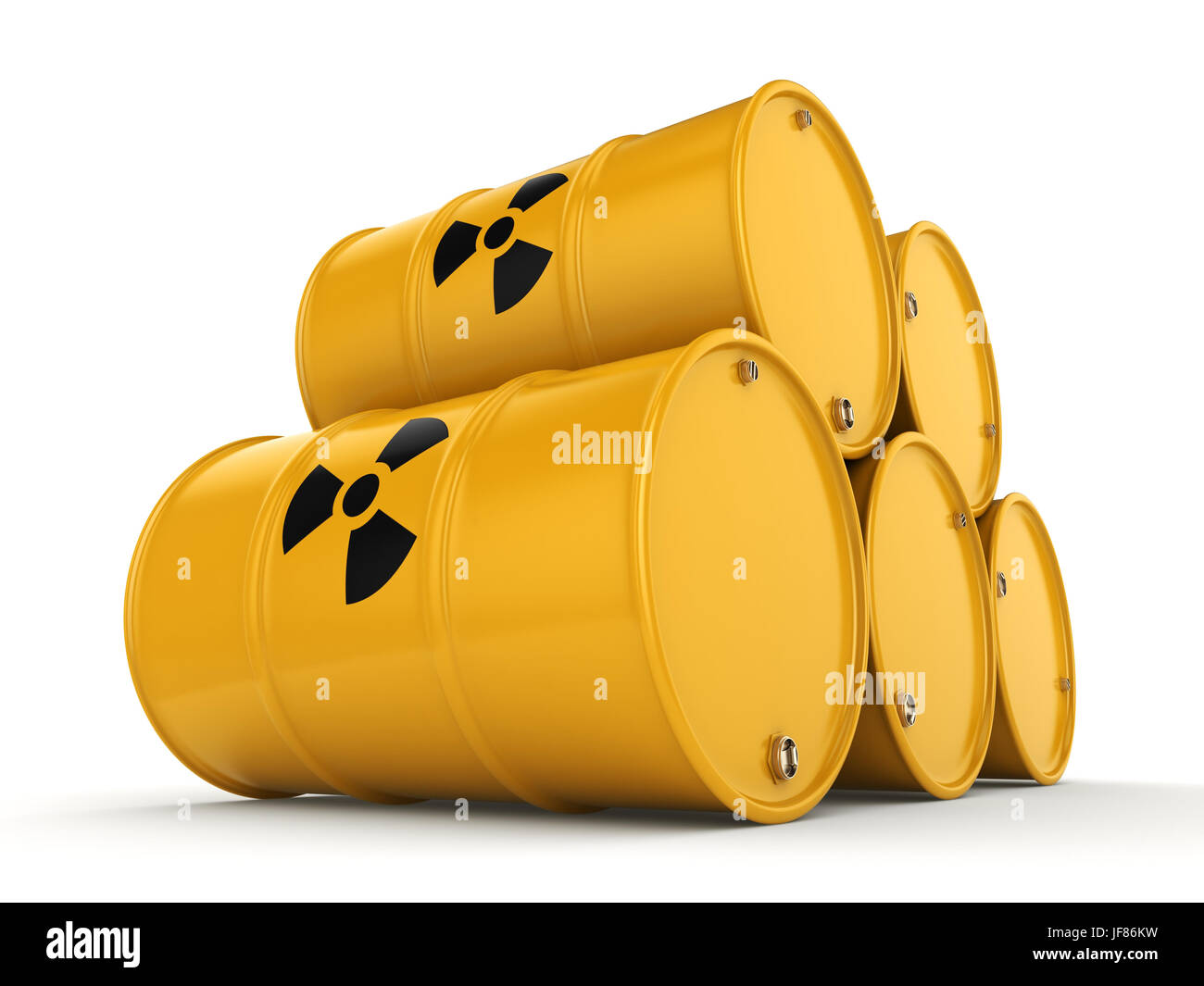 3D rendering radioactive barrels Stock Photo - Alamy