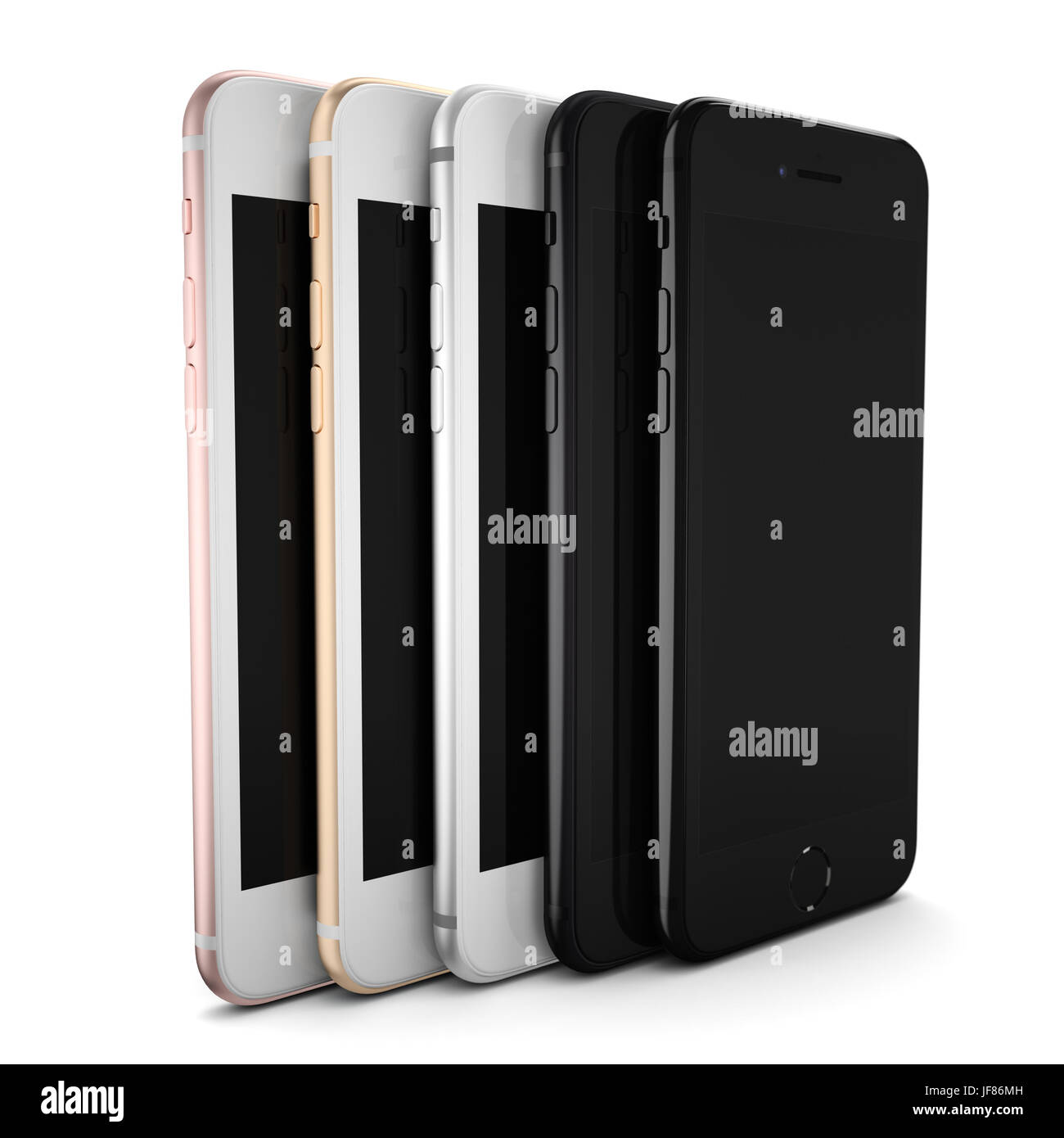 3D rendering set smart phone with black screen Stock Photo - Alamy