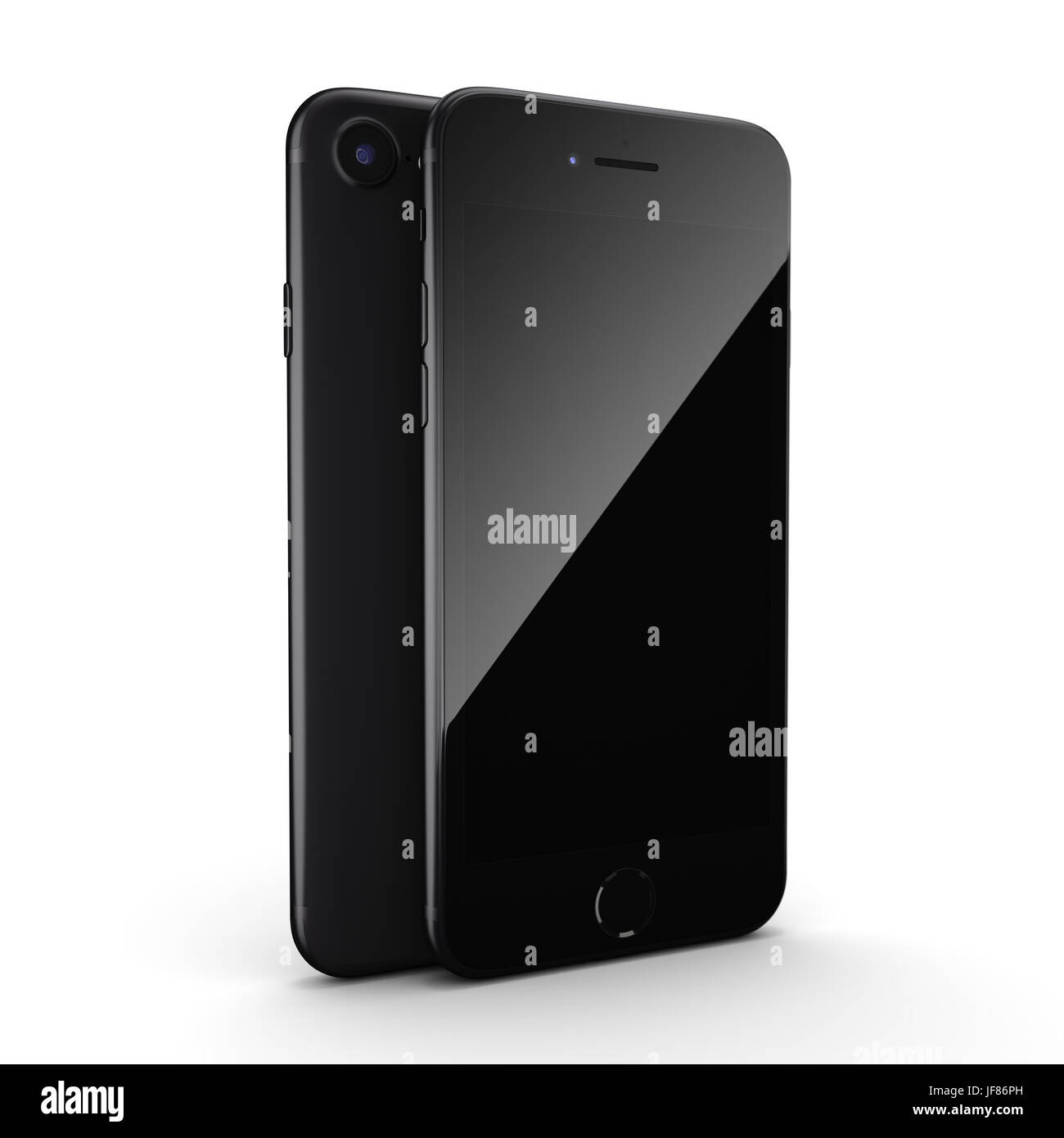 3D rendering black matt smart phone with black screen Stock Photo - Alamy