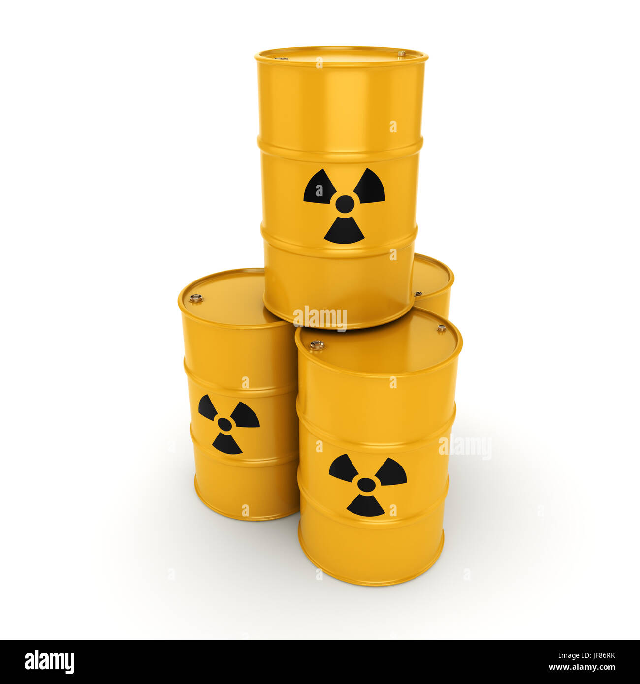 3D rendering radioactive barrels Stock Photo - Alamy