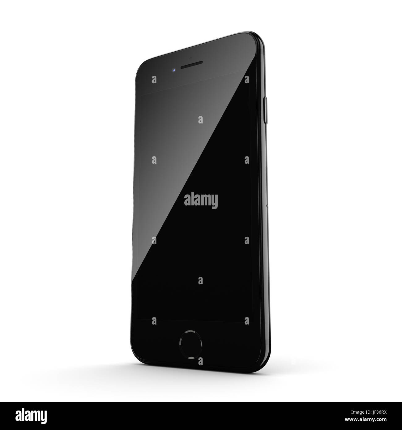 3D rendering black glossy smart phone with black screen Stock Photo - Alamy