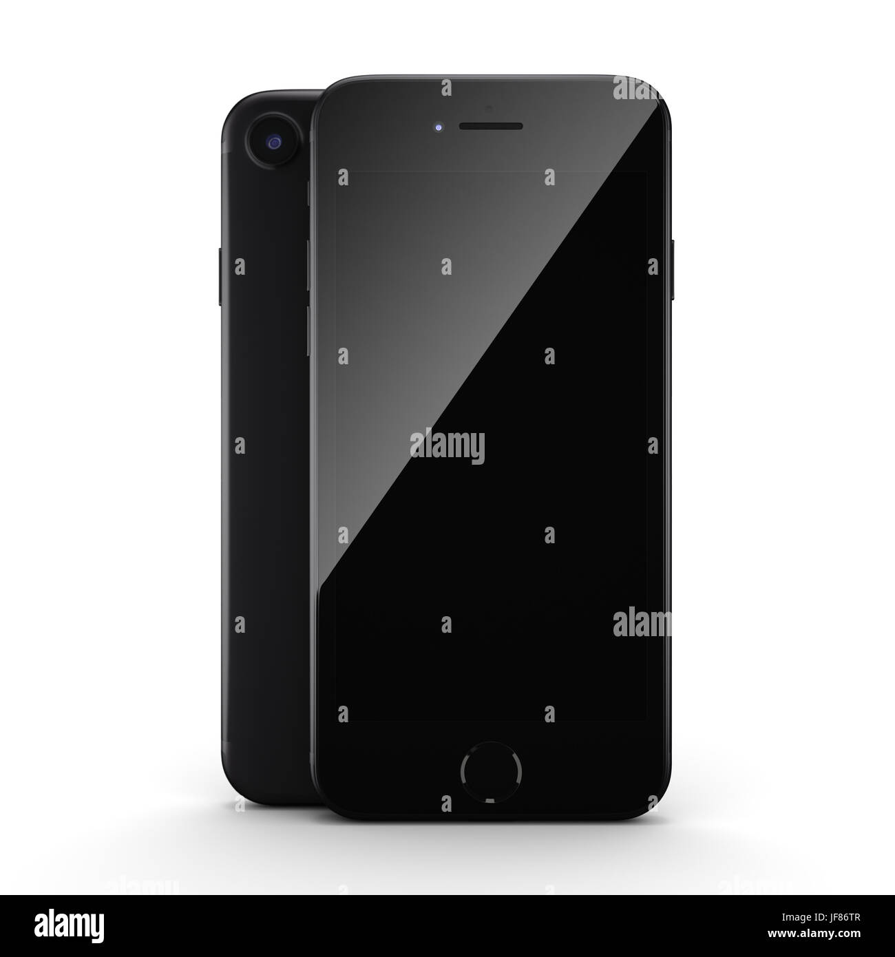 3D rendering black matt smart phone with black screen Stock Photo - Alamy