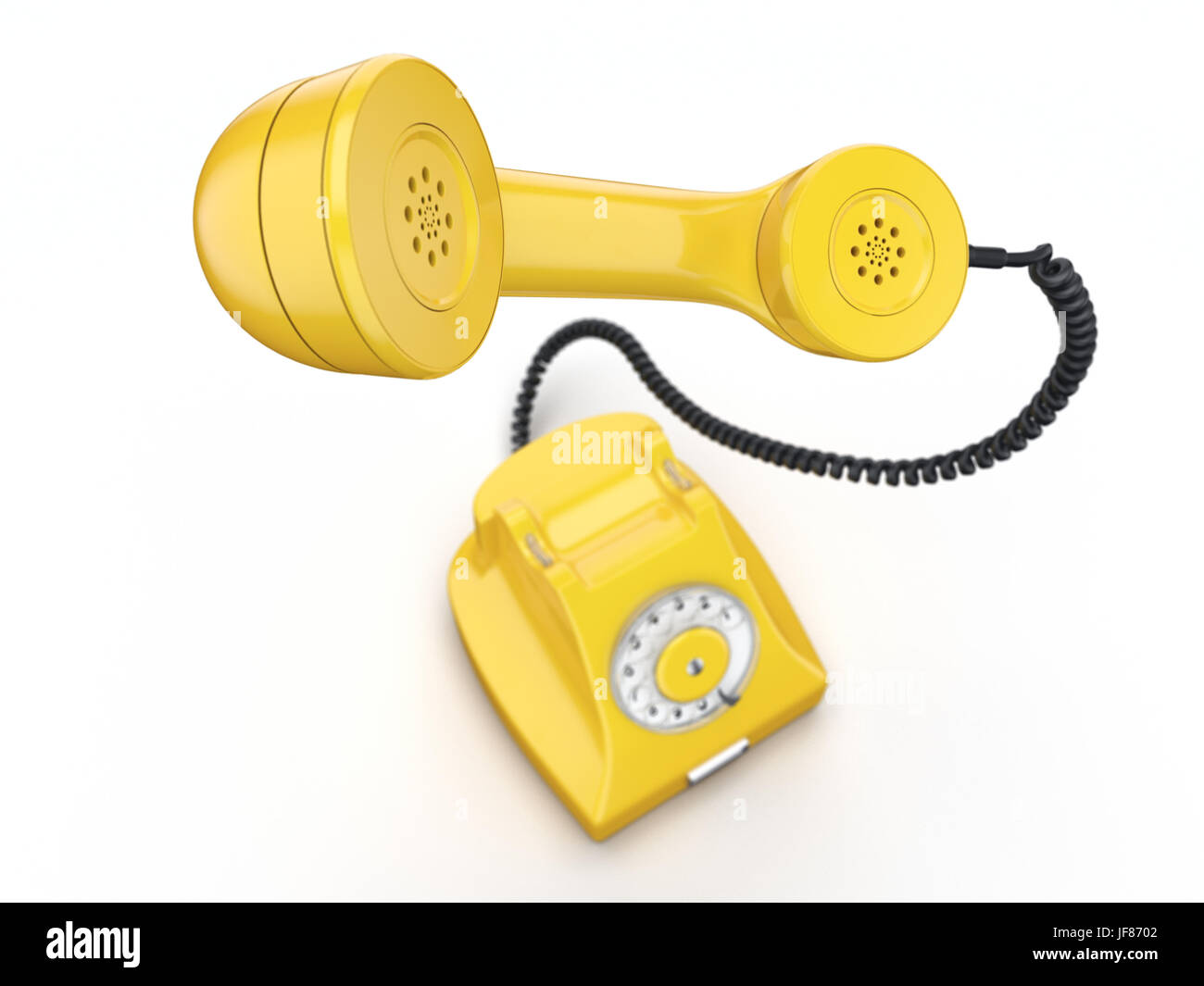 3D rendering old yellow phone Stock Photo - Alamy