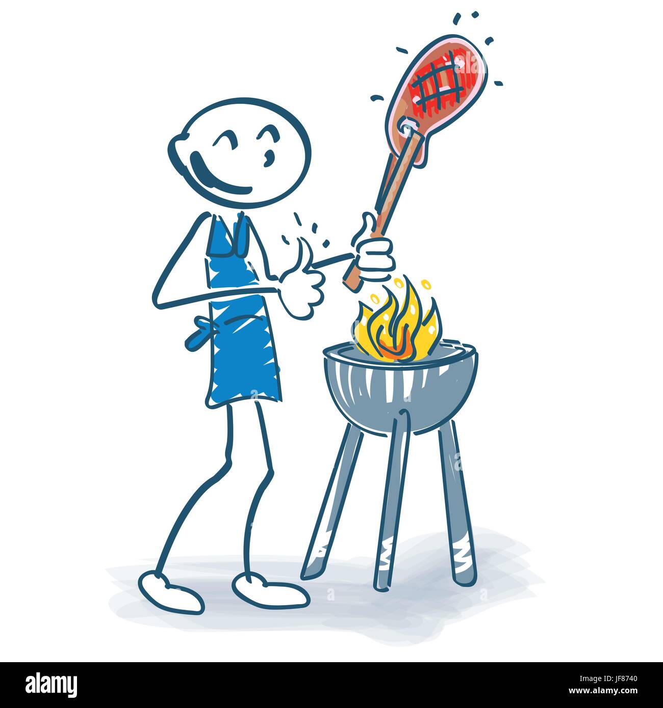 bbq stick figure at meat Stock Vector Image & Art - Alamy