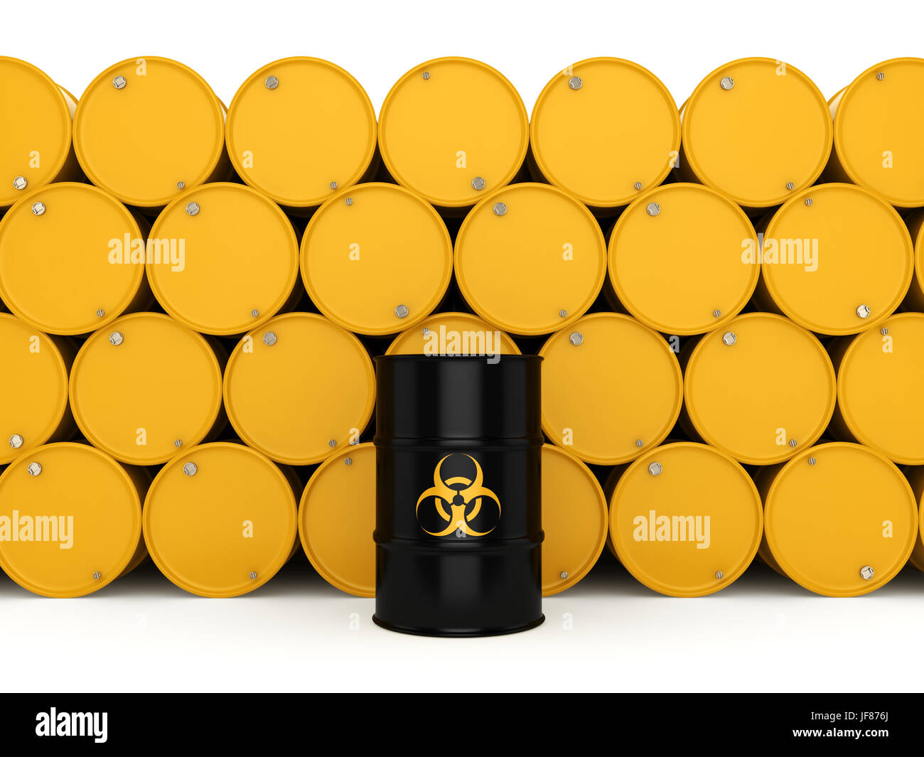 3D rendering biohazard barrels Stock Photo - Alamy