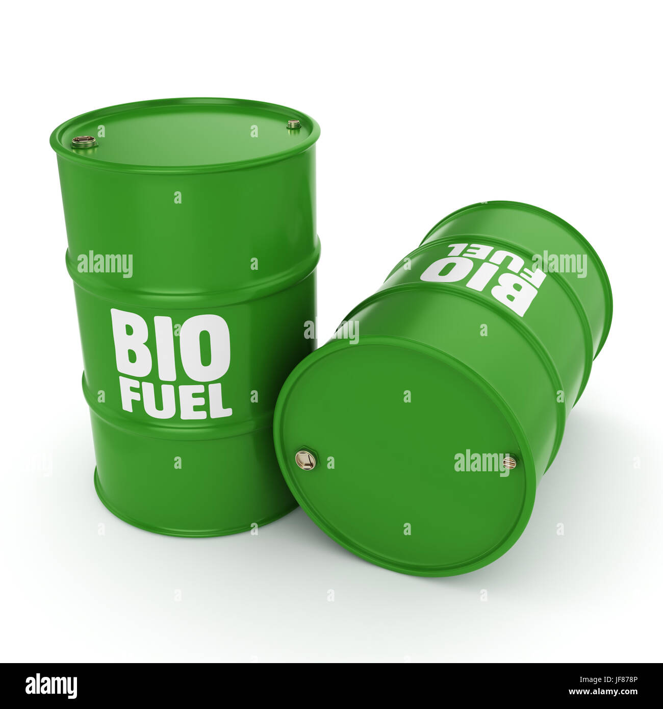 3D rendering barrels of biofuels Stock Photo - Alamy