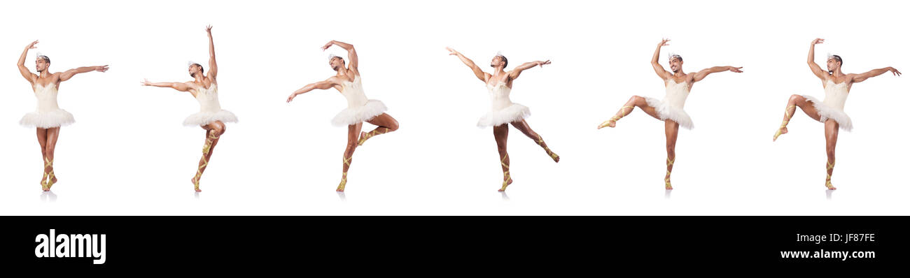 Man in ballet tutu isolated on white Stock Photo - Alamy