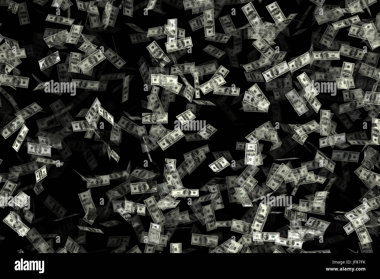 Flying american dollars - 3d rendering Stock Photo - Alamy