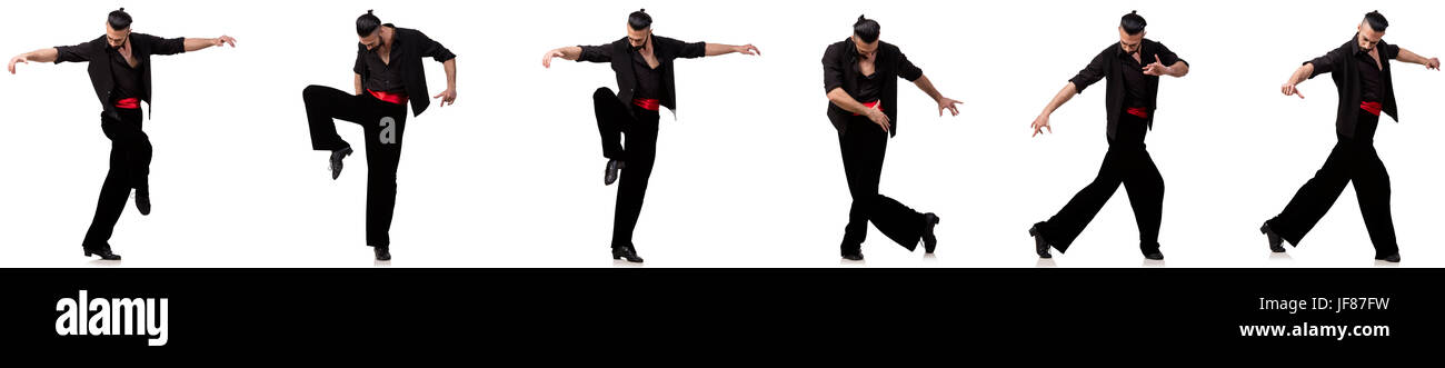 Spanish dancer in various poses on white Stock Photo - Alamy